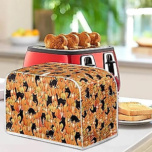 Talayituse Cat Pumpkin Print Toaster Cover 4 Slice Bread Toaster Oven Cover Halloween Decoration Washable Toaster Cover with Top Handle Kitchen Small Appliance Covers Bakeware Protector