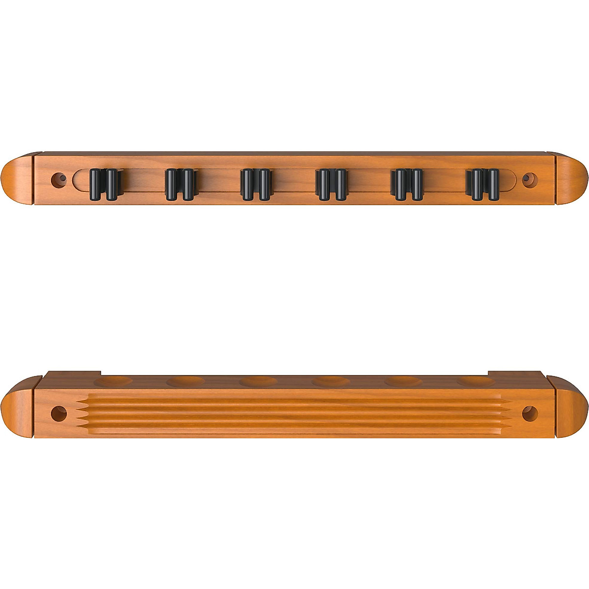 Fat Cat 2-Piece Wall Mounted Hardwood Billiard/Pool Cue Rack, Holds 6 Cues