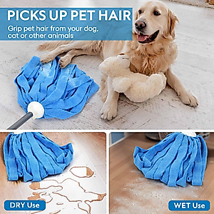 Matthew Microfiber Cloth Mop Compatible with Ceda Microfiber Cloth Mop Refill Commercial Mop Replacement 54" Stainless Steel Handle with 2 Wet Mop Heads w/1 Handle Incl.2Pcs Microfiber Cloth-Blue