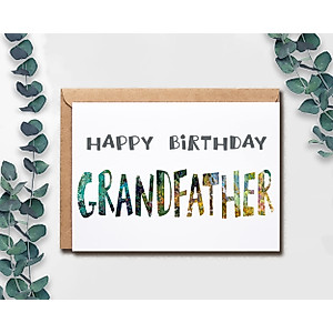 Happy Birthday Grandfather - Grandfather Birthday Card - Grandfather Card - Card For Grandfather Modern - Grandfather Birthday Card