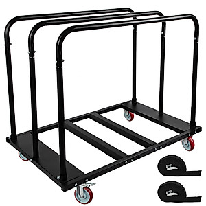 Eastrexon Folding Table Cart, Drywall Cart w/ 5" PU Swivel Wheels, Heavy Duty Table Dolly w/ 1800 LBS & 10 Table Capacity for Party Events, Hotel, Factory, Warehouse (45.6" L x 29" W x 39" H)