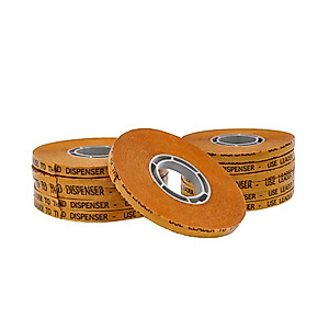 WOD RWATG20 General Purpose ATG Tape, 1/4 inch x 36 yds. (Set of 12 Rolls) Adhesive Transfer Tape Glider Refill Rolls Clear Adhesive on Gold Liner (Acid Free)