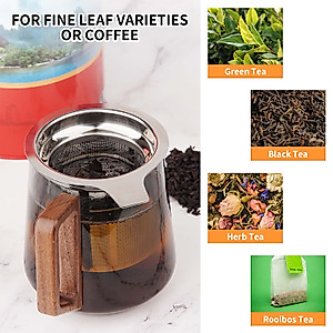 Vaincre Tea Infuser Tea Strainer - Extra Fine Mesh Tea Strainers Tea Infusers for Loose Tea, Stainless Steel Tea Steeper Tea Diffuser with Large Capacity Tea Basket and Lid, Fits Teapots, Mugs, Cups