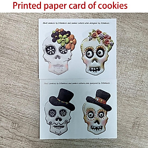 LILIAO Halloween Skull Cookie Cutter Set - 2 Piece - Skull with Hat and Flowers Fondant Biscuit Cutters - Stainless Steel