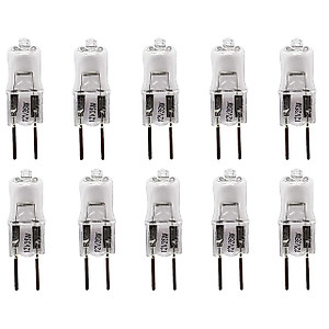 35W Halogen Bulbs G5.3 35 Watt G5.3 12V 35W Halogen Bulbs JC Bi-Pin Base Light 35 Watt 12 Volt Halogen Lamp for Home Lighting,Clear Glass Lens,Warm White 2700K,10 Pack