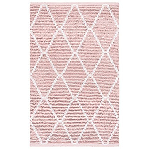 Safavieh Augustine Collection 8' x 10' Pink/Ivory AGT829U Moroccan Boho Trellis Fringe Area Rug