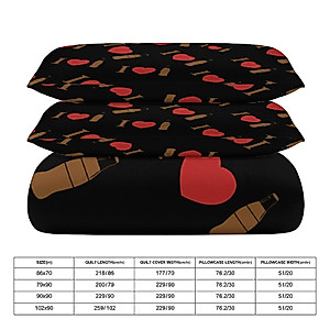 I Love Coke Soft Duvet Cover Set 3 Piece (1 Duvet Cover + 2 Pillow Case) Comforter Cover Bedding Set 90"x90"