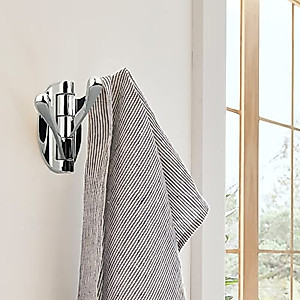 TUNNY 2 Pack Solid Zinc Swivel Coat Hook - Chrome Coat Hook for Heavy Duty Folding Swing Arm Triple Coat Hook with Multifunctional Towel/Clothes Hanger for Bathroom Kitchen Garage Wall Mounted