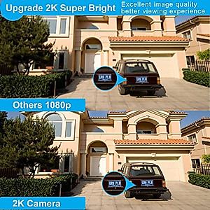 Smart Battery Powered 2k Home Security Cameras Wireless Outdoor WiFi Waterproof Outside Front Door Garage Surveillance Camera Long Range Motion Sensor Night Vision with Phone app Works with Alexa