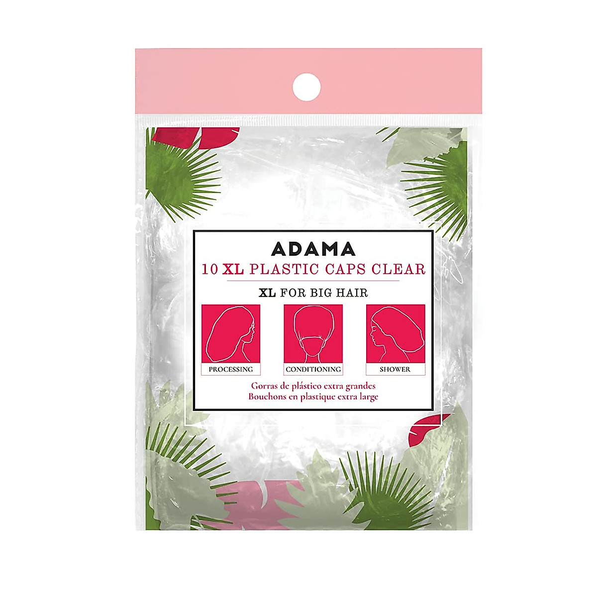 ADAMA Disposable Shower Conditioning Processing Caps, XX-Large Size for Processing, Conditioning, Showering Voluminous Hair, Protects Long Hair Styles, 10 Disposable Caps, Clear