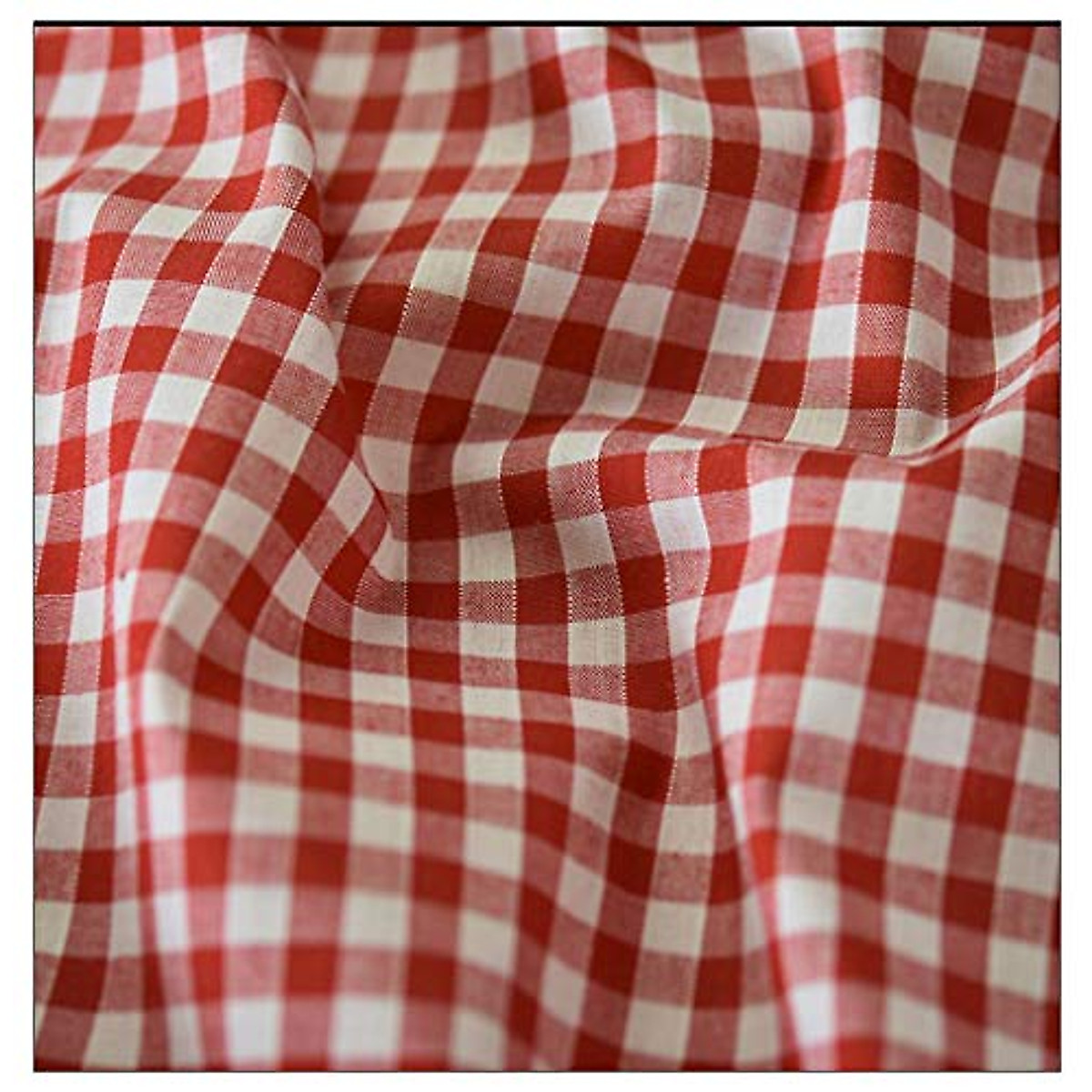 5 Yards Checkered Fabric 60" Wide - Gingham Buffalo Check Fabric | 100% Polyester White & Red Check Fabric | Perfect for Parties Fabric, Picnics, Indoor and Outdoor Table Cloths and Curtains