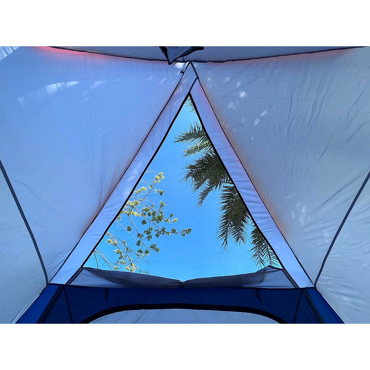 KTT Extra Large Tent 10-12 Person(B),Family Cabin Tents,2 Rooms,3 Doors and 3 Windows with Mesh,Straight Wall,Waterproof,Double Layer,Big Tent for Outdoor,Picnic,Camping,Family Gathering(Dark Blue)