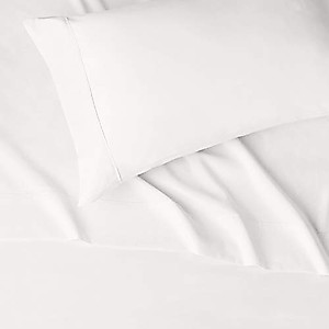 Amazon Basics Lightweight Super Soft Easy Care Microfiber 3-Piece Bed Sheet Set with 14-Inch Deep Pockets, Twin XL, Cream, Solid