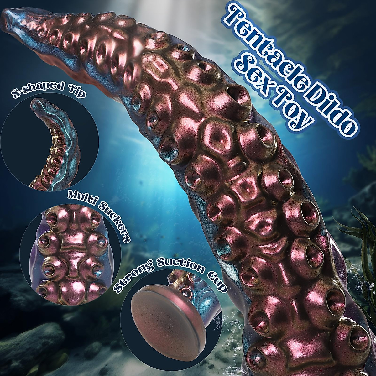 COKARAGE Tentacle Dildo Sex Toys - 12.9" Realistic Anal Dildo with Strong Suction Cup, Anal Toys for G Spot & P Spot Stimulation, Huge Monster Silicone Dildos Anal Plug Prostate Massager