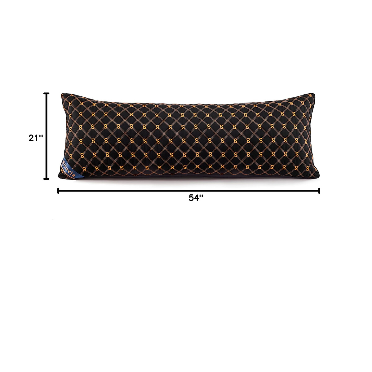 Siluvia Body Pillow for Adults-Premium Adjustable Loft Quilted Body Pillows - Hypoallergenic Fluffy Pillow - Quality Plush Pillow - Down Alternative Pillow (Gray-LightGray, 21”x54“)