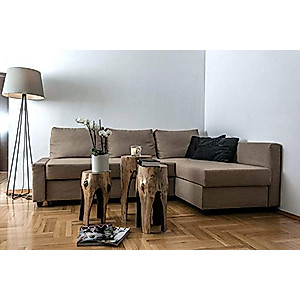 Tree Stump Coffee Tables (Set of 3), Small Wooden Tea Tables, Log Furniture, Rustic Side Tables, Log Stools, Wooden Side Tables