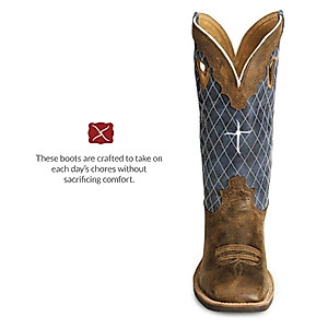 Twisted X Mens 14" Ruff Stock, Bomber & Blue, 9 D