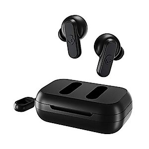 Skullcandy Dime True Wireless In-Ear Bluetooth Earbuds Compatible with iPhone and Android / Charging Case and Microphone / Great for Gym, Sports, and Gaming, IPX4 Water Dust Resistant - Black
