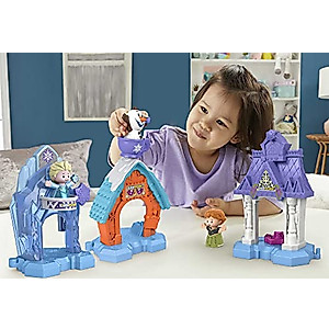 Disney Frozen Toddler Toys Little People Snowflake Village Playset With Anna Elsa & Olaf Figures For Ages 18+ Months