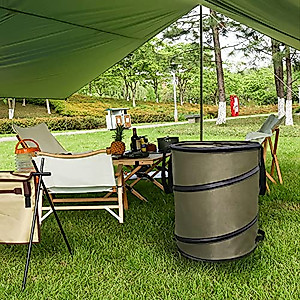 CDLXSH Camping Trash Can, Pop-Up Trash Can/Recycle Bin, Car Garbage Can ,Reusable Outdoor Trash Garden Yard Trash Bag Foldable Camping Recycling Bin (Green10gallons)