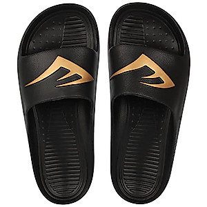 Everlast Womens Ladies Sliders Pool Shoes Flat Classic Black/Gold 8.5 US