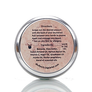Skully's Beard Balm 2 oz. (Coconut and Pineapple Scented) Medium Hold, Tames Flyaways, Promotes Healthy Beard Growth