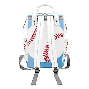 Anneunique Art Sports Baseball Diaper Bags Backpack with Name Personalized Baby Bag Nursing Nappy Bag Travel Tote Bag Gifts for Mom Girl, 10.83 x 6.69 x 15 Inch