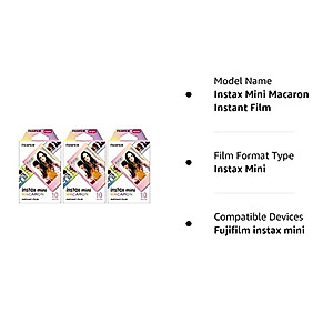Fujifilm Instax Mini Macaron Instant Film Bundle (10 Exposures, 3-Pack) (3 Items)