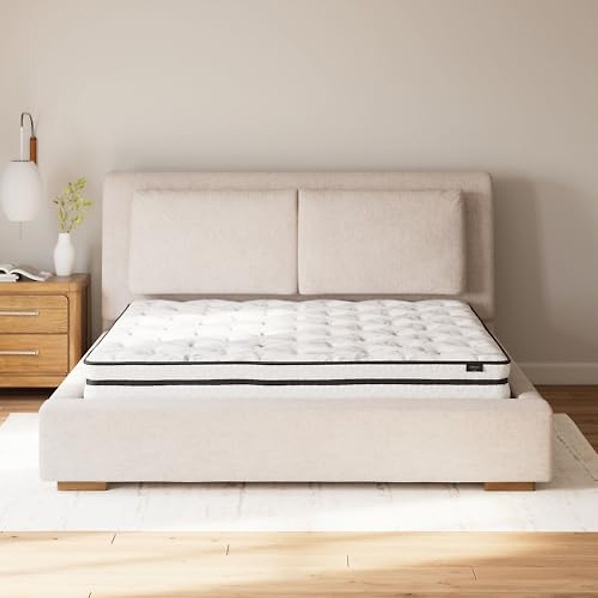 Signature Design by Ashley King Size Chime 8 Inch Medium Firm Innerspring Mattress with Pressure Relief Quilt Foam