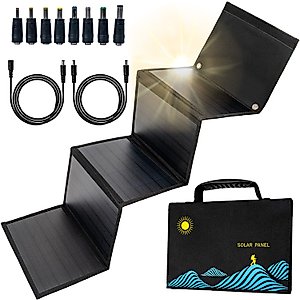 Solar Panel, HAMOPY 40W Portable Solar Panel Charger with Dual USB (5V/4A Overall) & DC (18V1.6A), IPX4 Waterproof Solar Charger for Camping, Compatible with iPhone 14/13/12/11/Xs,iPad,Samsung Galaxy