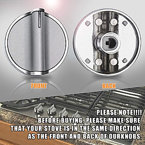 TOMOON W10594481 Stainless Steel Cooker Stove Control knob 5pcs for Whirl.Pool Gas Cooktop Range Oven WCG97US0DS00 WCG97US6DS00,Replaces WPW10594481 3281332 B01KR8F5EU AP6023301