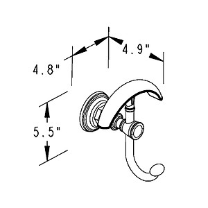 Ginger 4811/PC Eavon Double Towel Robe Hook, Polished Chrome