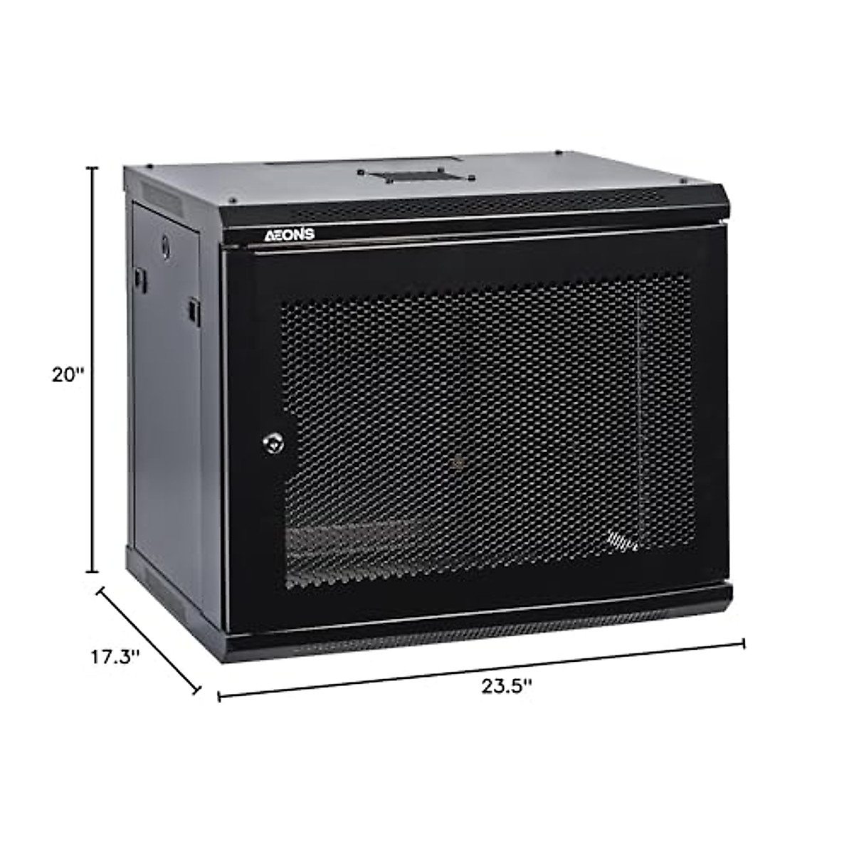 9U Professional Wall Mount Network Server Cabinet Enclosure 19-Inch Server Network Rack Meshed Door Low-Profile Black