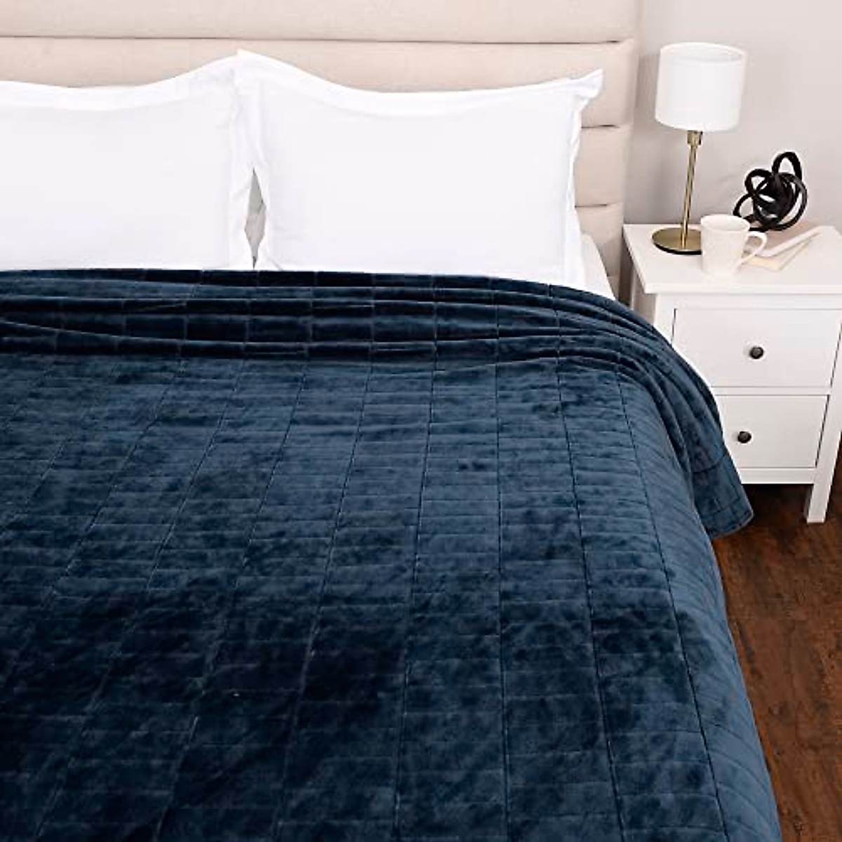 Life Comfort Cozy Textured Throw, 50"x60" 100% Recycled Fibers Eco-Friendly Super Soft Soft All Season Premium Comfort Blanket for Bed or Couch, Blue