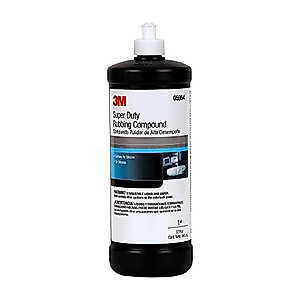 3M Super Duty Rubbing Compound 05954, Liquid Formula, High Cut Rate, 1 qt (32 fl oz/946 mL)