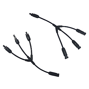 KRXNY PV Solar Panel Wire Connector 1 to 3 Y Branch Parallel Cable Adaptor Connectors 1 Pair