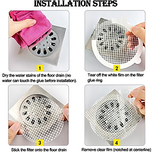 10Pack Disposable Shower Drain Hair Catcher Waterproof Mesh Stickers,Kitchen Sink Drain Strainer,Bathtub Hair Catcher for Drain,Sink Stopper,Bathtub Accessories,Bathroom Necessities (3.54"/9CM)