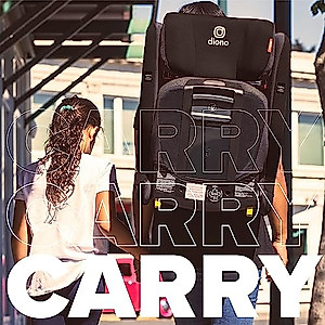 Diono Monterey 5iST FixSafe High Back Booster Car Seat with Expandable Height and Width, Compact Fold to Full Size Booster, Foldable, Portable Booster for Go-Anywhere Travel, Black Jet