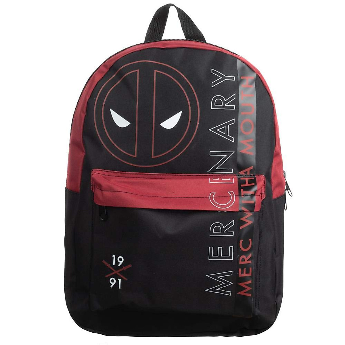 MERC with A Mouth Deadpool Comic Book Red & Black Backpack