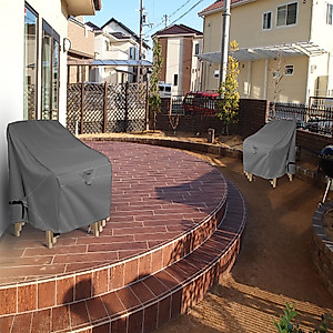 HWmatyCover Stackable Patio Chair Cover, Waterproof Outdoor Chair Cover, Heavy Duty Lawn Patio Furniture Covers, Fits for 4-6 Stackable Dining Chairs, (2 Pack-28"Wx40"Dx47"H, Grey)