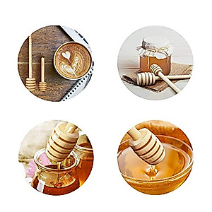 2 Pack Wooden Honey Dipper Mini Honey Dipper Sticks Honey Dippers Jam Muddler Syrup Stirrer for Honey Jar Dispense Drizzle Honey (2 Size)