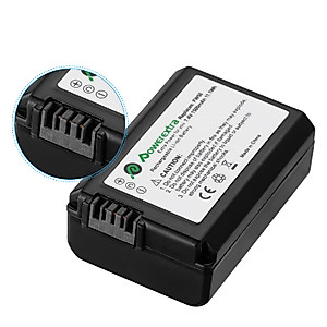 Powerextra 2 Pack Replacement NP-FW50 Battery Compatible with Sony ZV-E10,Alpha A6000, A6500, A6300, A7, A7II, A7SII, A7S, A7S2, A7R, A7R2, A7RII, A55, A5100, RX10, RX10II Digital Camera