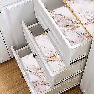 practicalWs Marble Contact Paper for Countertops Waterproof, 15.7in×118.1in Marble Wallpaper Peel and Stick, Self Adhesive Removable White/Gold Wall Paper for Kitchen Backsplash Cabinet Furnitur