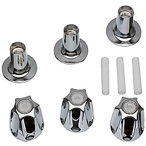 Danco 81428 Bathtub and Shower 3-Handle Remodel Kit for Price Pfister Tub/Shower Handle Restoration,(Pack of 3), Chrome