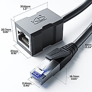 Cat7 Ethernet Extension Cable – 6ft, Break-Proof Design (Male to Female LAN & Ethernet Extension, Internet Cable Extender, Full Data Transfer Speed – 10Gbit/s, SF/FTP Shielding) – by CableDirect