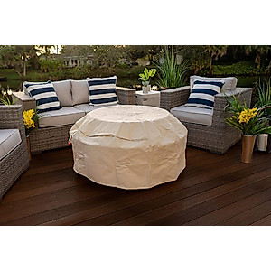 AKOYA Outdoor Essentials 42" Outdoor Propane Gas Fire Pit Table Bowl in Gray (Caribbean Blue)