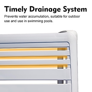 Domi Outdoor Chaise Lounge Set of 3, Pool Lounge Chairs Plastic Adjustable Recliners Tanning Lounge Chair with Table for in-Pool Sunbathing Beach Lawn Poolside, White