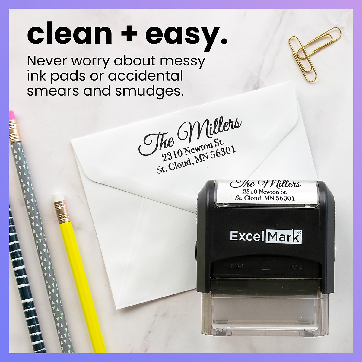 Custom Stamp - Return Address Stamp - Self Inking Stamp Design 4