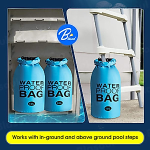 Blasoul Universal Pool Ladder and Step Weight,Easy&Quick Fill Sand,250D PVC Waterproof Dry Bag with Heavy-Duty Nylon(10L),No More Ripped Sandbag&Handle,Work with Above Ground/in-Ground Pool Steps