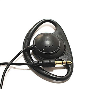 LINHUIPAD D Shape Earpiece Headset Listen Only 3.5mm Single Side Earphone Hook Earbud for Tour Guide System Receiver Tablet Laptop PC Skype YouTube MP3/4 DVD
